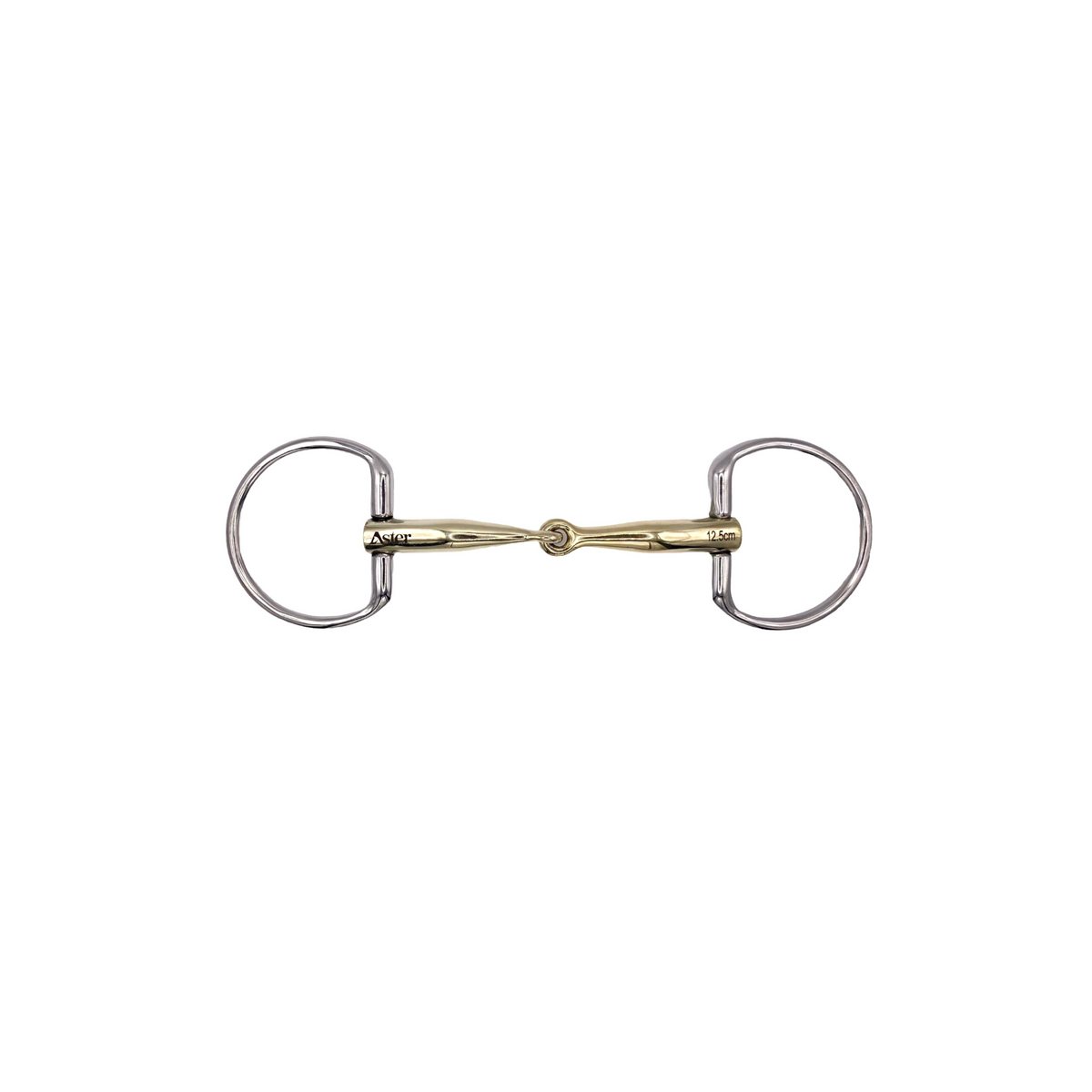 Aster Confidence golden single jointed lock up snaffle fixed ring ...