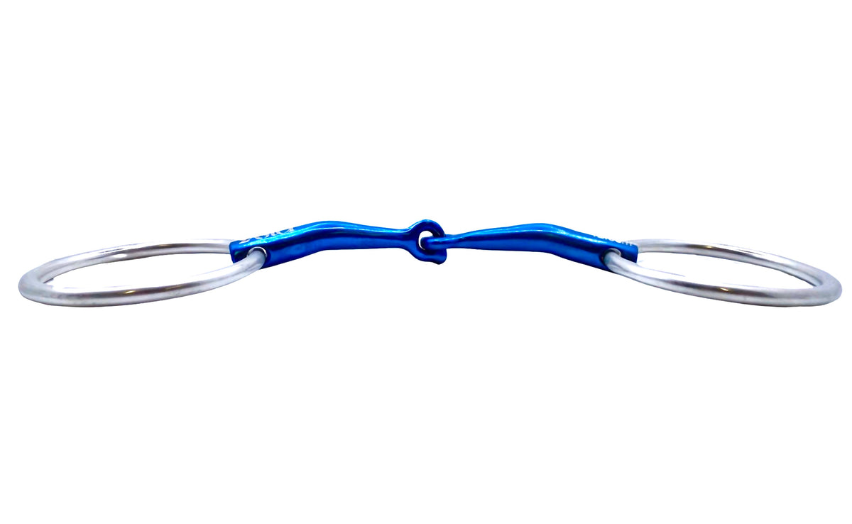 Aster Confidence titanium single jointed lock up snaffle loose ring ...